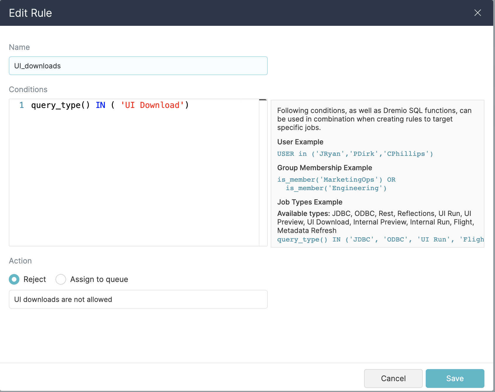 How to disable query downloads in Dremio – Dremio Support